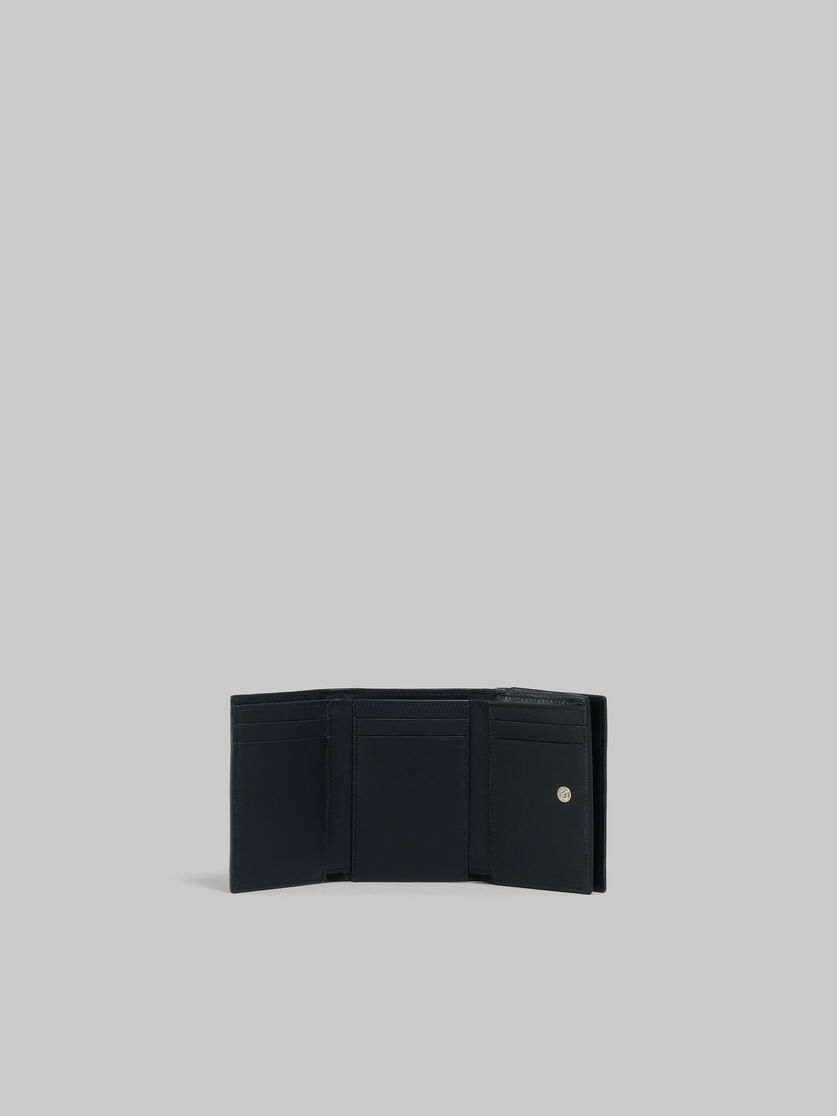 Black leather trifold wallet with Marni Mending | Marni
