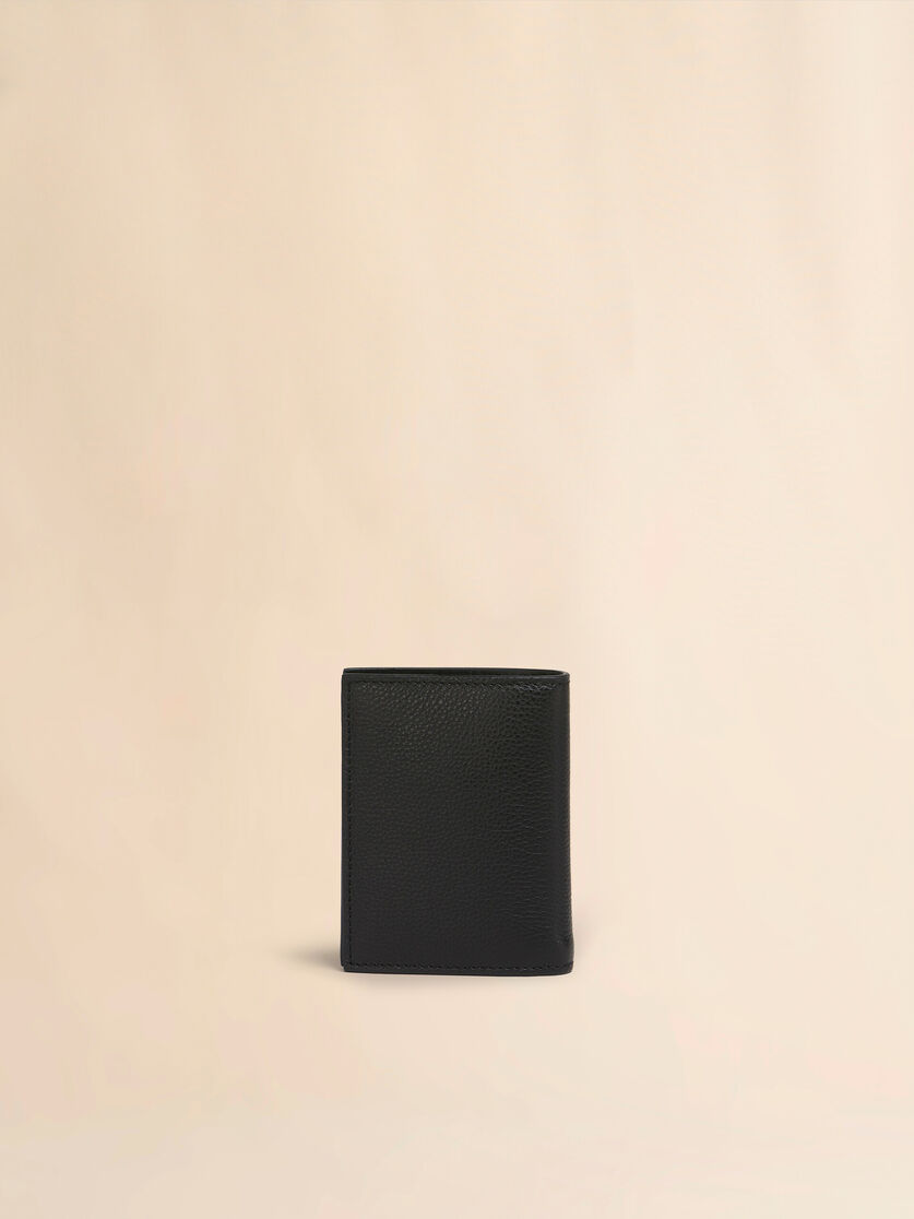 Black leather bifold wallet with Marni mending | Marni