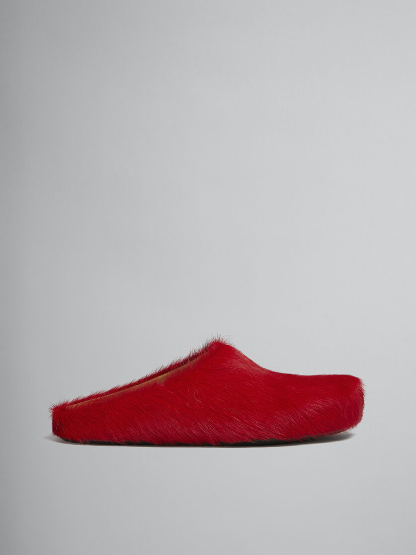 Red long hair calfskin Fussbett sabot | Marni