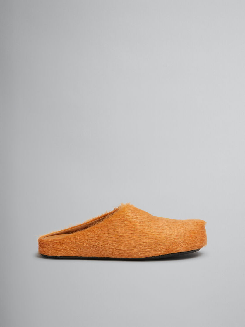 Orange long-hair calfskin Fussbett sabot | Marni