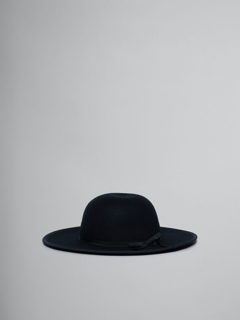Cappello a tesa larga in feltro nero | Marni