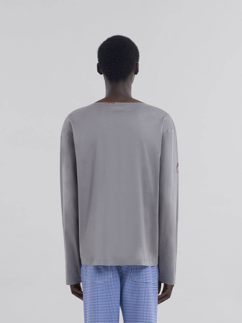 Grey organic cotton long sleeved T-shirt | Marni