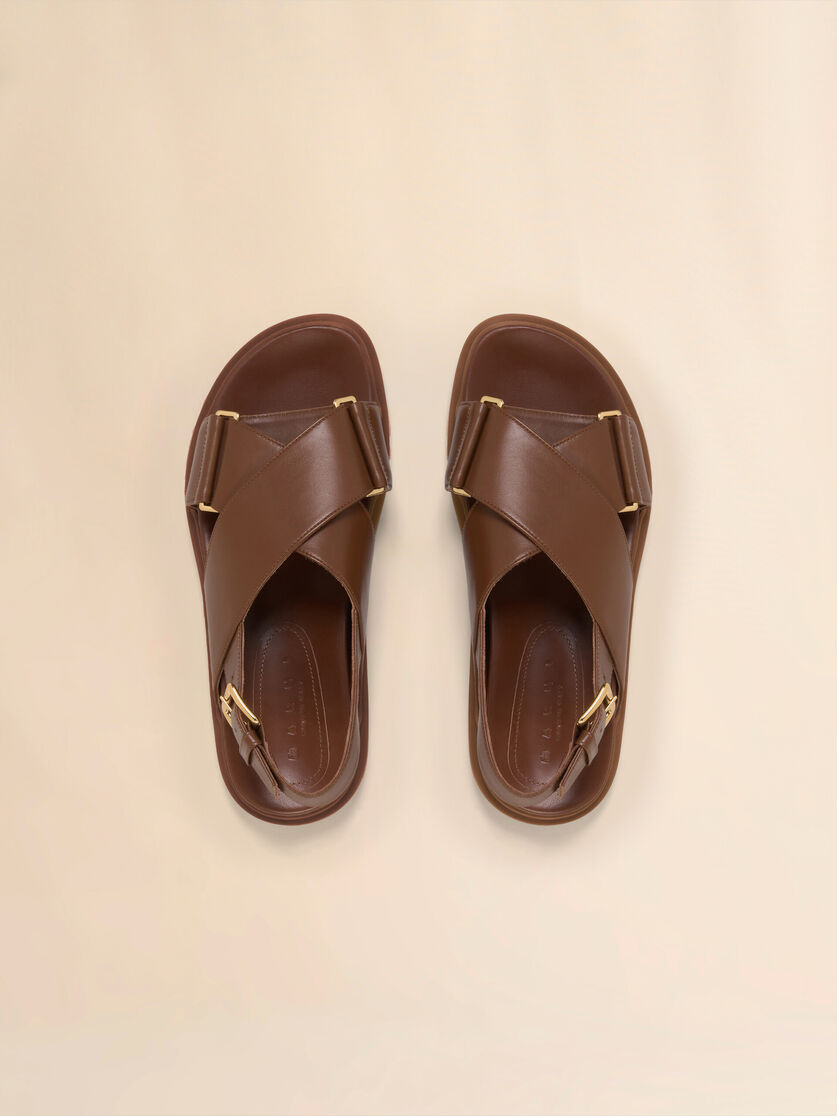 Brown leather Fussbett | Marni