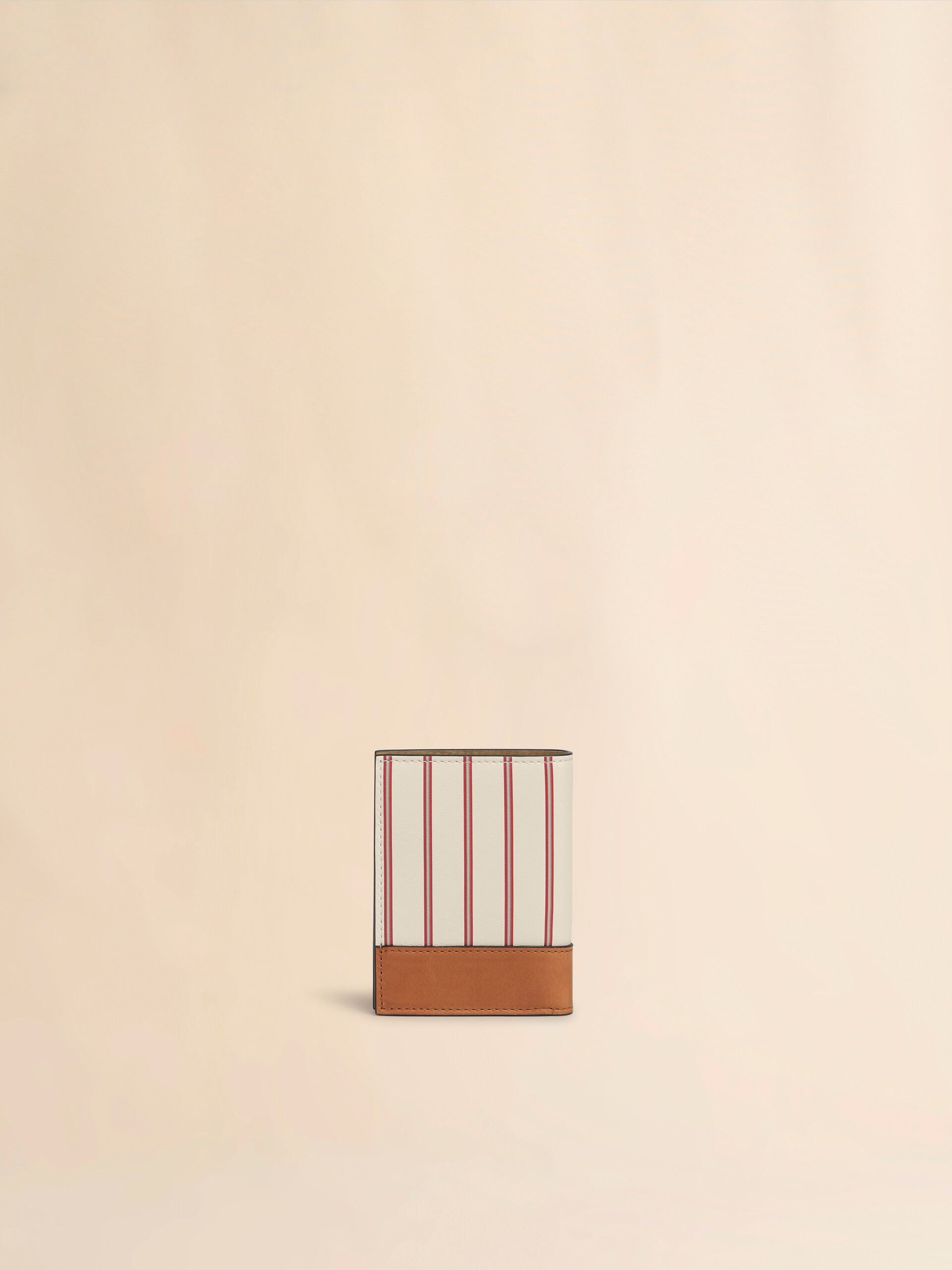 Striped white leather bi-fold wallet with Marni Symbol | Marni