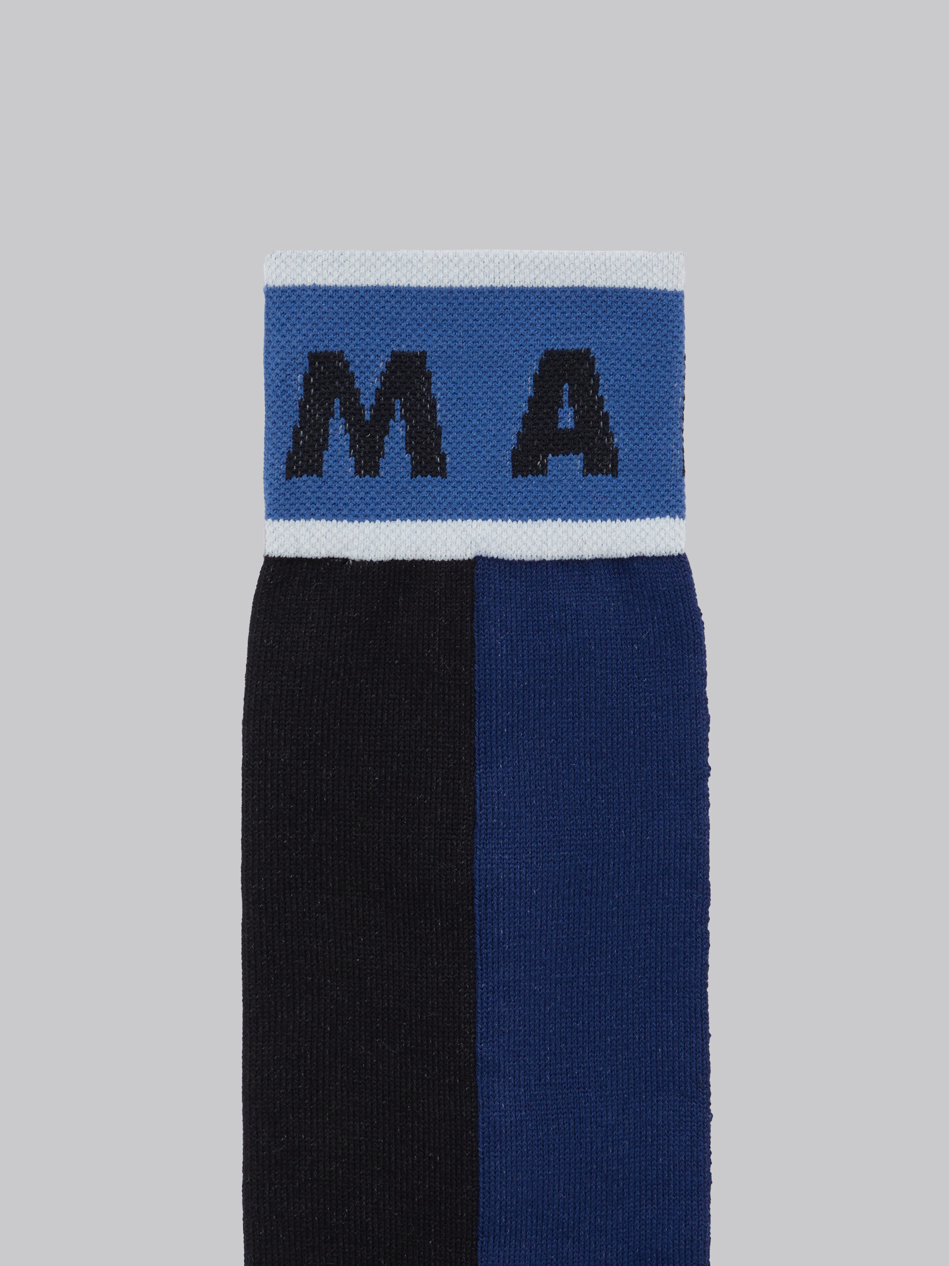 Blue colour-block cotton socks | Marni