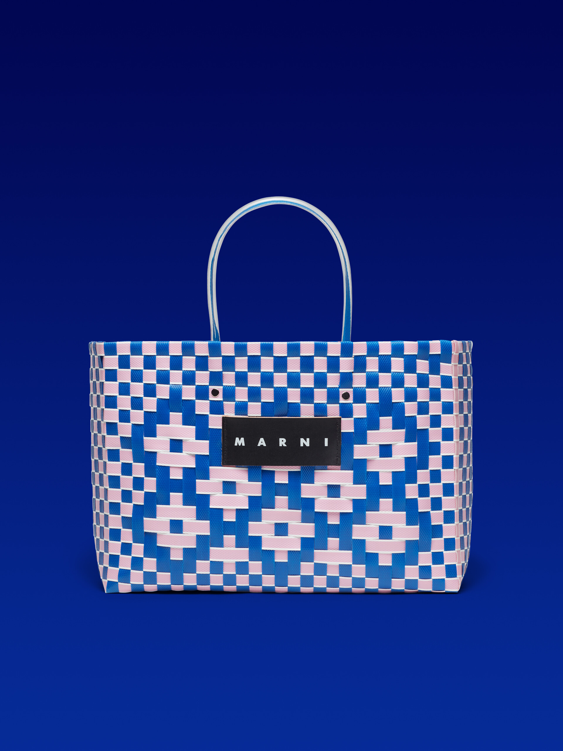 MARNI MARKET BASKET bag in multicolor blue woven material | Marni