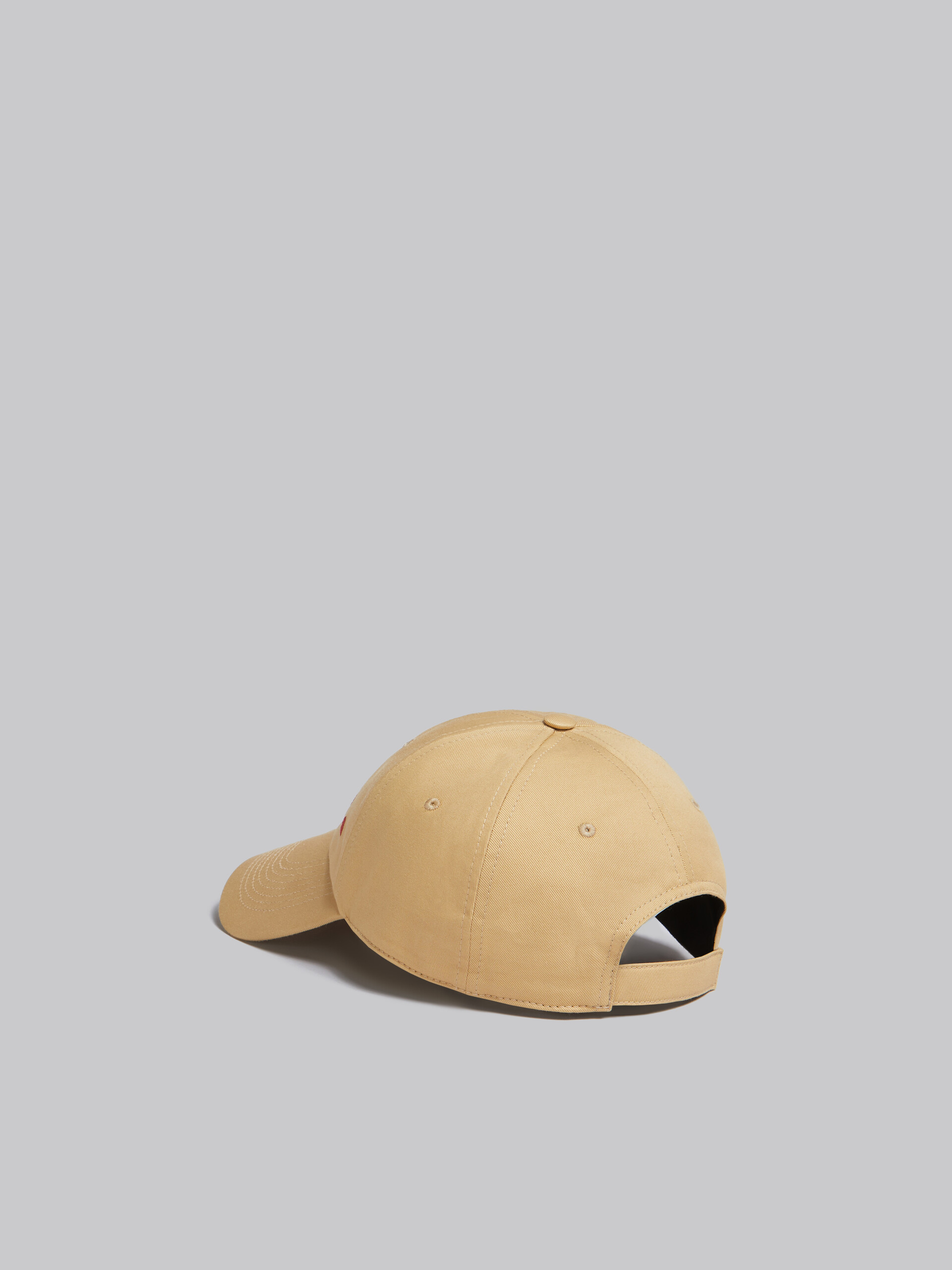 Black bio gabardine baseball cap with embroidered logo | Marni