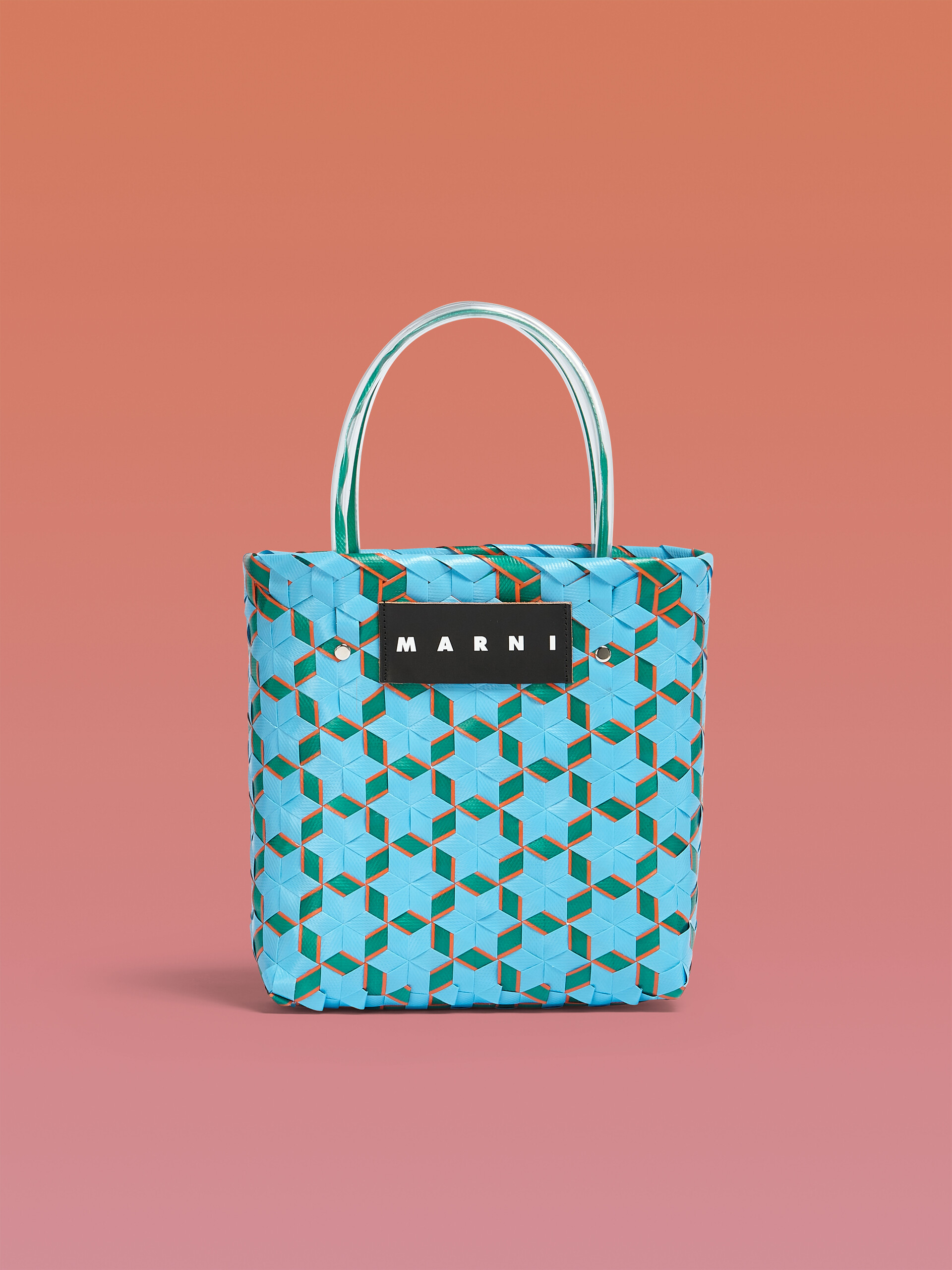 MARNI MARKET GALAXY Tasche aus sternförmigem Gewebe in Blassblau | Marni