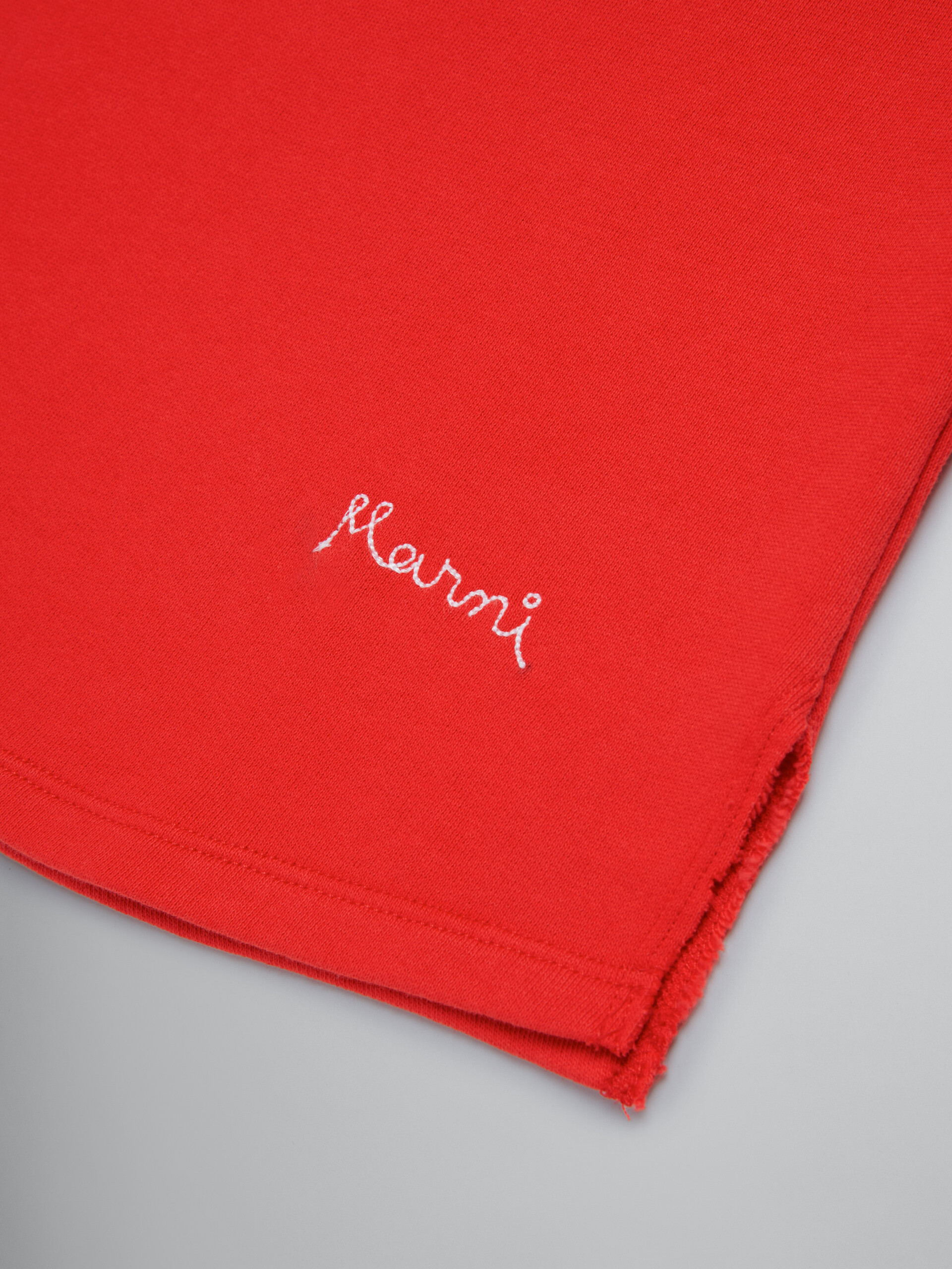 Red fleece dress with sequined flowers | Marni