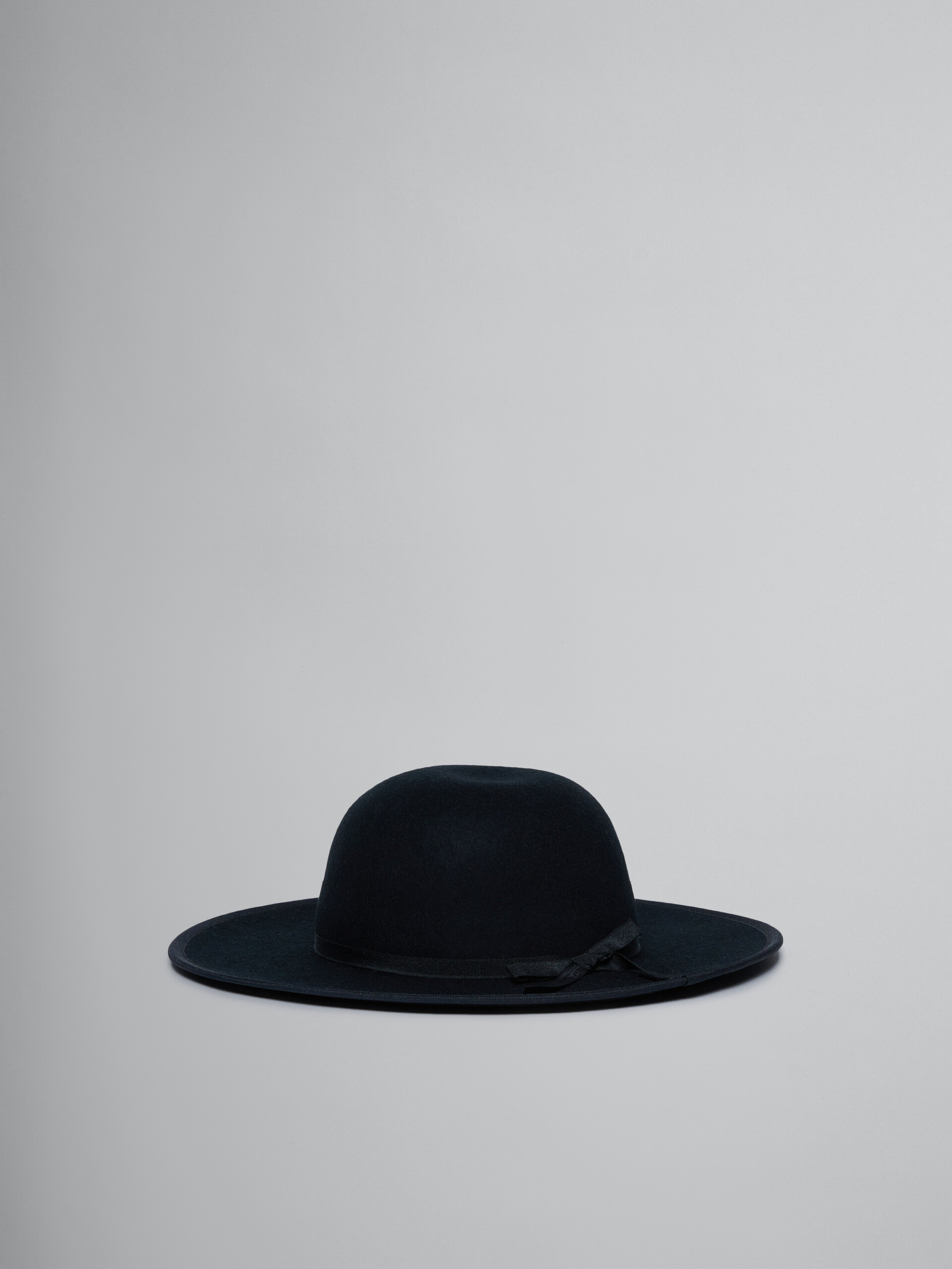 Black wide-brimmed felt hat | Marni