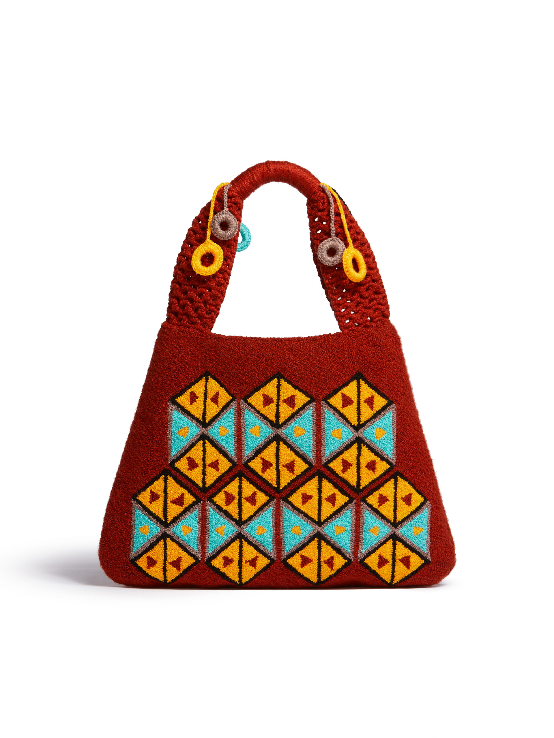 MARNI MARKET BELL Tasche aus technischer Wolle in Rot | Marni