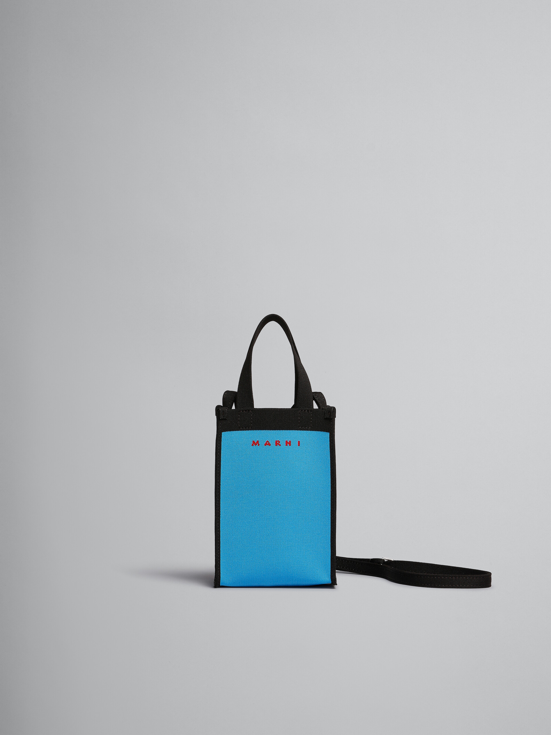 Light blue and brown Jacquard Mini Shoulder Bag | Marni